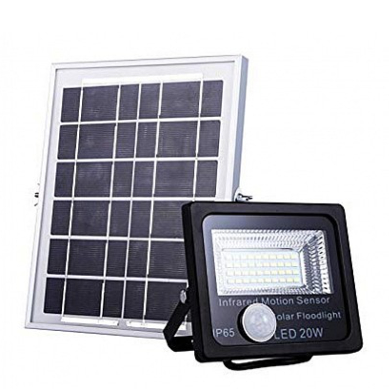Solar Panel ,φωτοβολταικό με Led προβολέα 20W με ανίχνευση κίνησης και ...