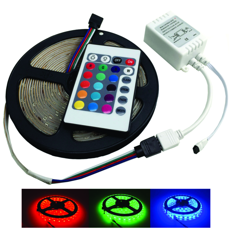 Ταινία LED αυτοκόλλητη, αδιάβροχη, OEM3529 RGB, 5m με δυνατότητα επέκτασης